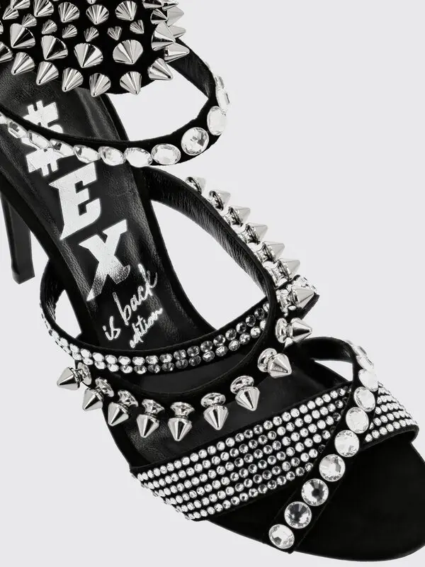 Philipp Plein Embellished Suede High-heeled Sandals