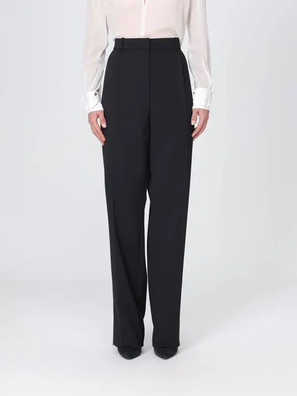 Elisabetta Franchi High-waisted Straight-leg Trousers In Wool Gabardine