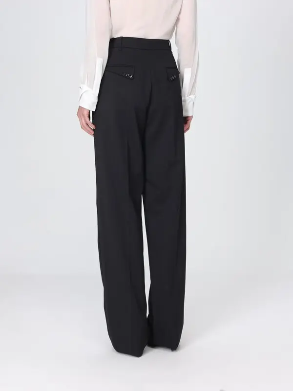 Elisabetta Franchi High-waisted Straight-leg Trousers In Wool Gabardine