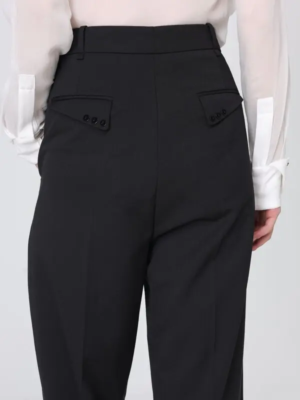 Elisabetta Franchi High-waisted Straight-leg Trousers In Wool Gabardine