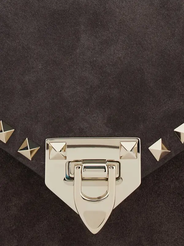 Valentino Garavani Rockstud Suede Mini Crossbody Bag - Brown
