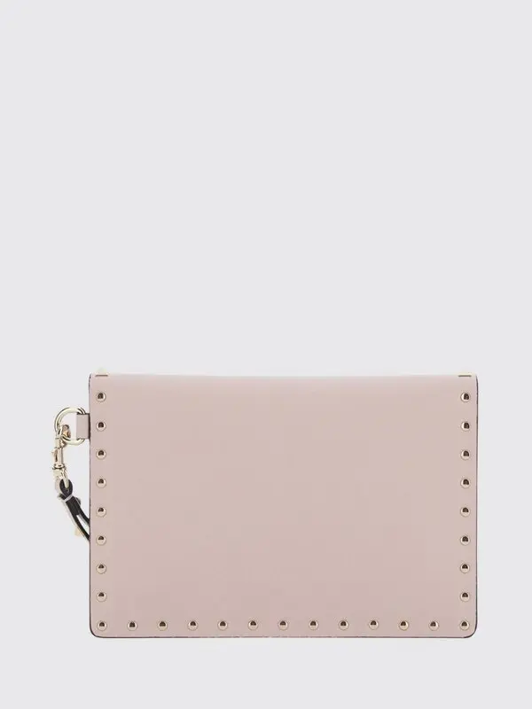 Valentino Garavani Rockstud Grained Leather Envelope Clutch - Pink