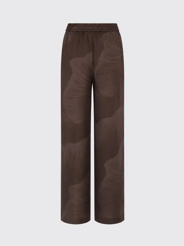 Herno Floral Print Silk Straight-leg Trousers With Drawstring Waist