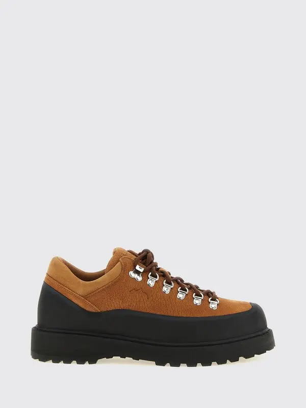 Diemme Cornaro Lace-up Ankle Boots In Grained Leather With Lug Sole - Earth