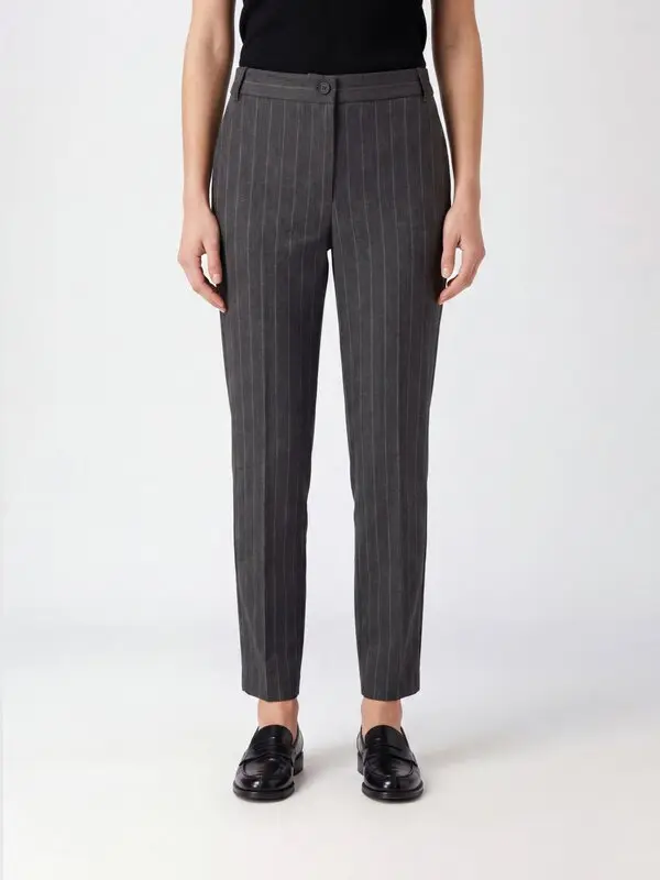 Pinko Pinstriped Slim Fit Wool Blend Chino Trousers