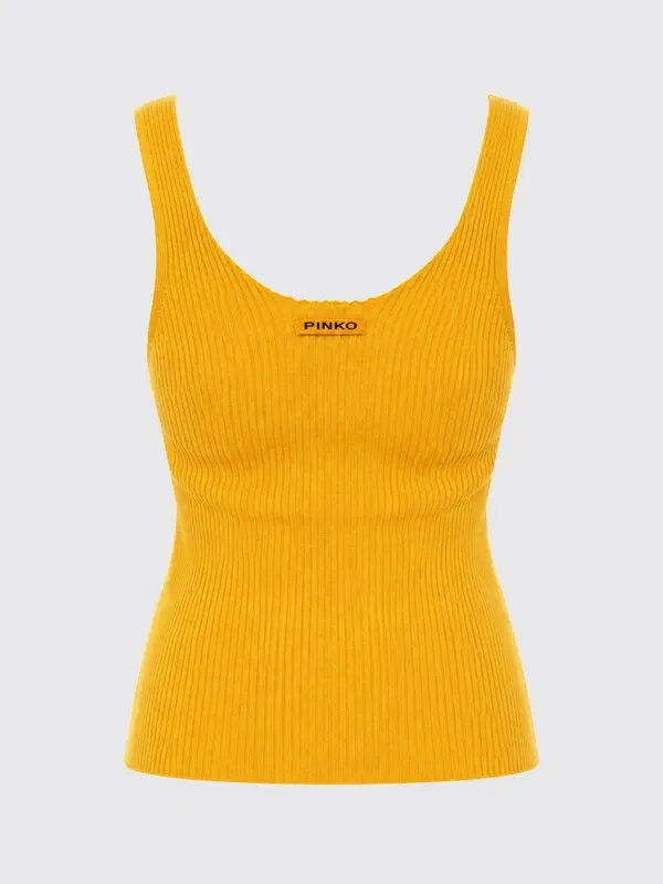 Pinko Sleeveless V-neck Lace Trim Top