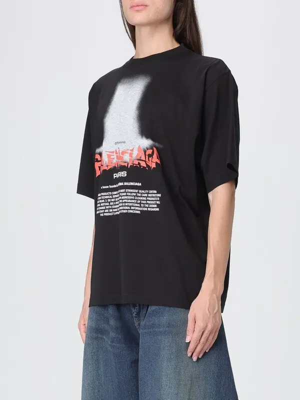 Balenciaga Relaxed Fit T-shirt In Cotton With Graffiti Print And Dropped Shoulders