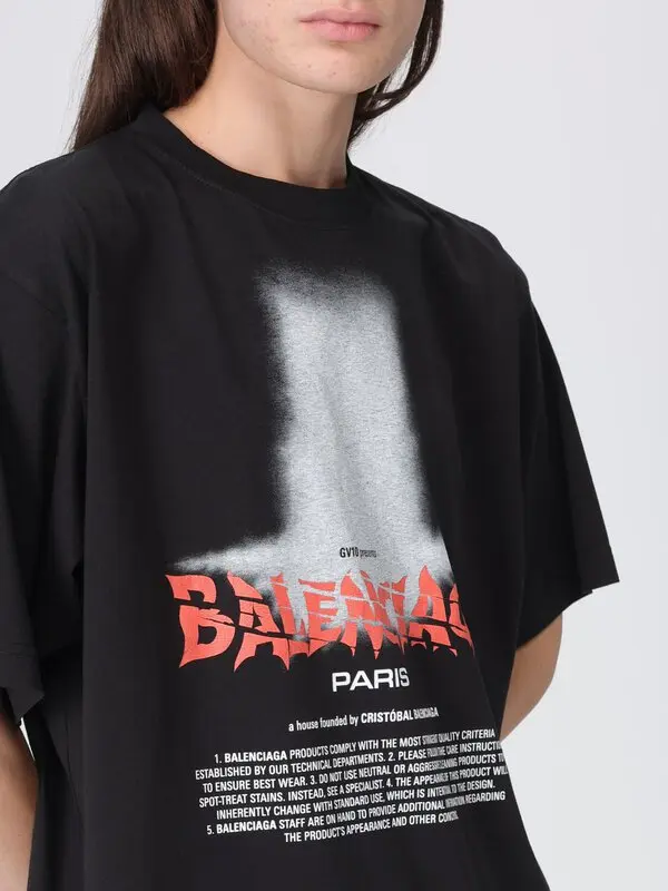 Balenciaga Relaxed Fit T-shirt In Cotton With Graffiti Print And Dropped Shoulders