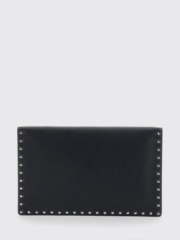 Valentino Garavani Rockstud Grained Calfskin Leather Envelope Clutch With Studs