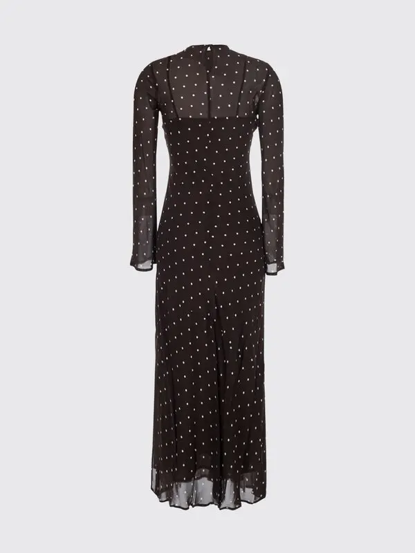 SEMICOUTURE Polka-dot Viscose Long-sleeve Sheath Dress