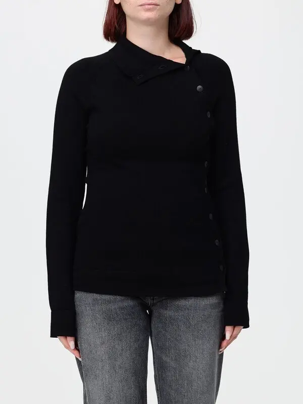 DONDUP Ribbed Knit Button Detailed Sweater - Black