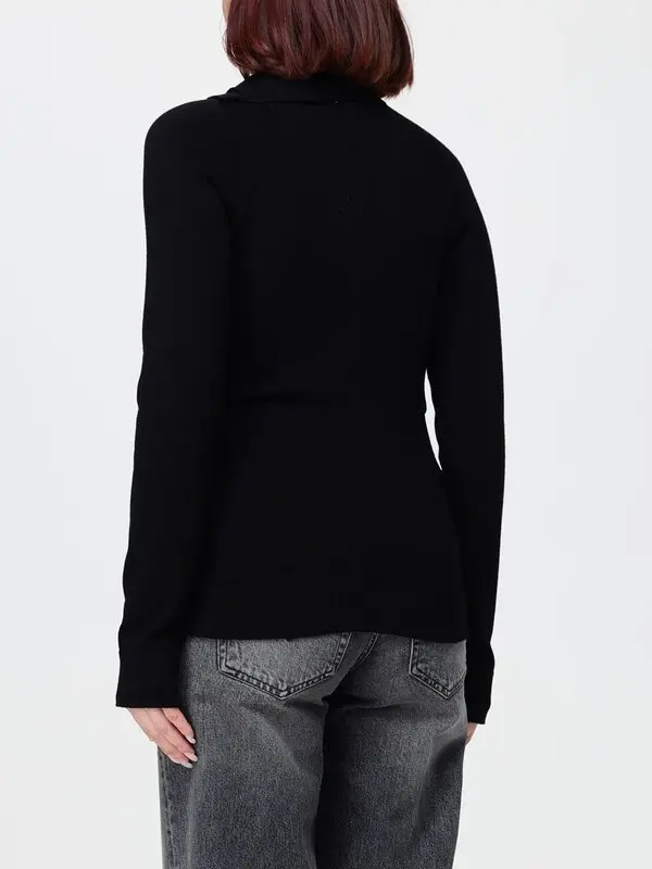 DONDUP Ribbed Knit Button Detailed Sweater - Black