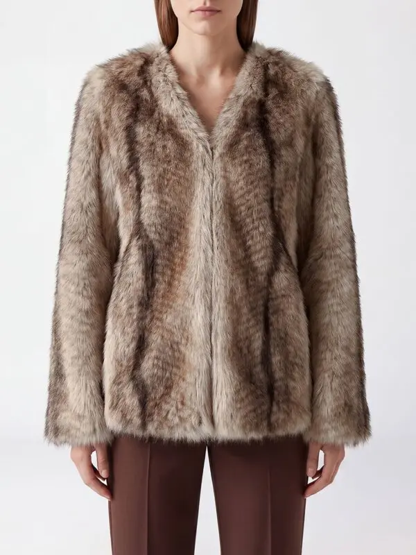 TWINSET Fur Coat - Brown