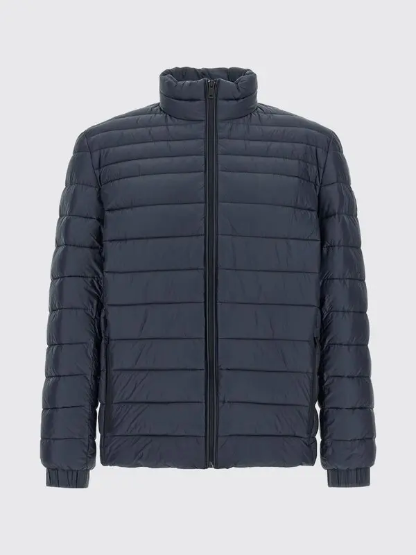 BOSS Quilted Recycled Technical Fabric Short Puffer Jacket - Blue