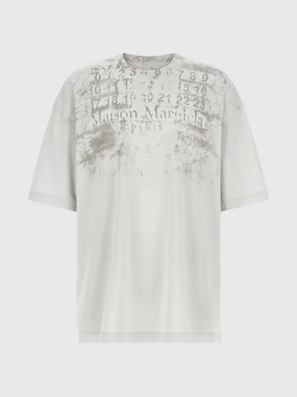 MAISON MARGIELA Relaxed Fit Cotton T-shirt With Numeric Logo - Grey