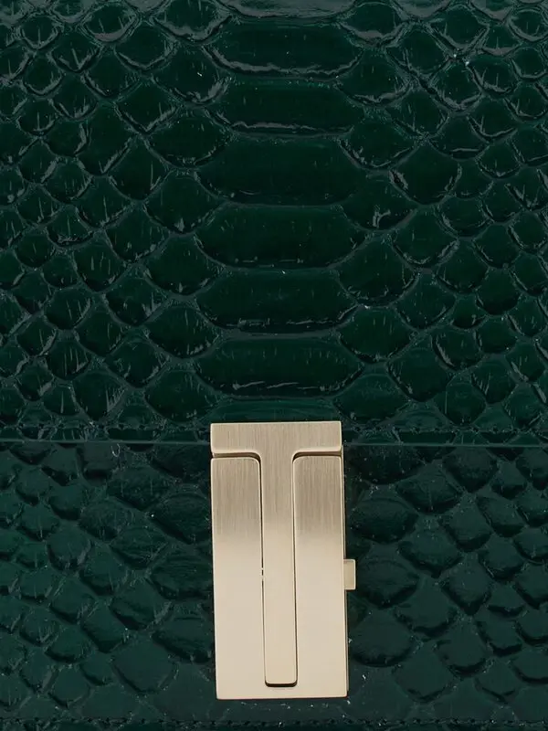 TOM FORD Python-print Calfskin Shoulder Bag With Sliding Chain Handle - Green