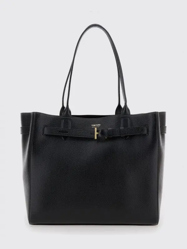 TOM FORD Full-grain Leather Tote Bag With Monogram Logo