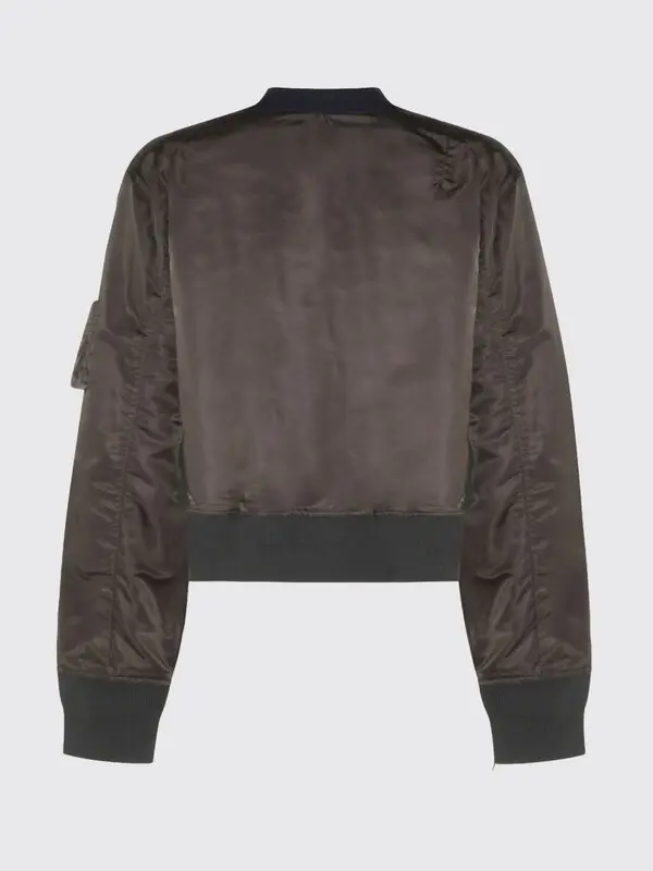 Sacai Bi-color Cotton And Nylon Zip Pocket Cardigan