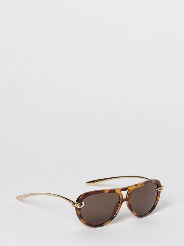Bottega Veneta Knot Aviator Sunglasses In Metal And Acetate - Ebony