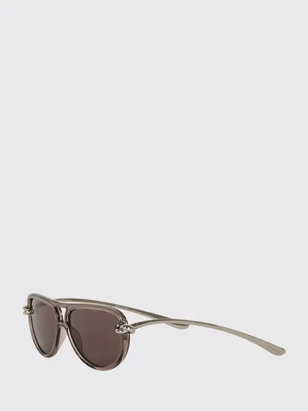 Bottega Veneta Knot Aviator Sunglasses In Metal And Acetate - Silver