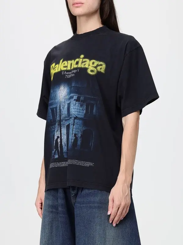 Balenciaga Relaxed Fit Cotton T-shirt With Graffiti Logo Print