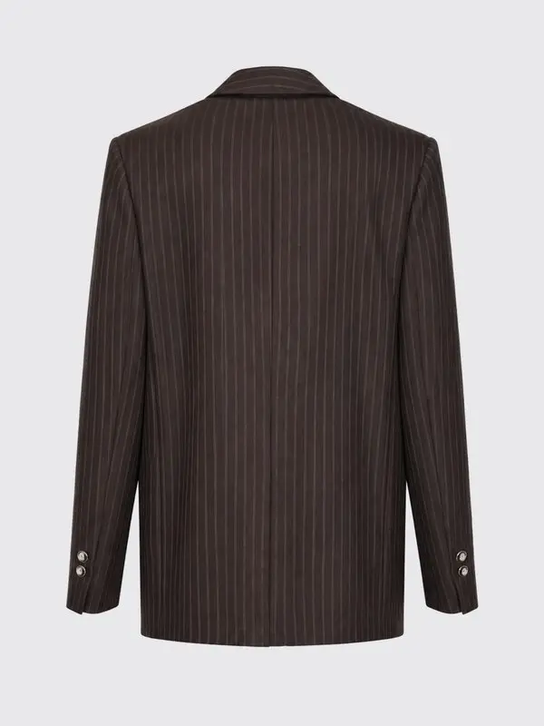 Elisabetta Franchi Single-breasted Wool Blend Pinstripe Blazer - Brown