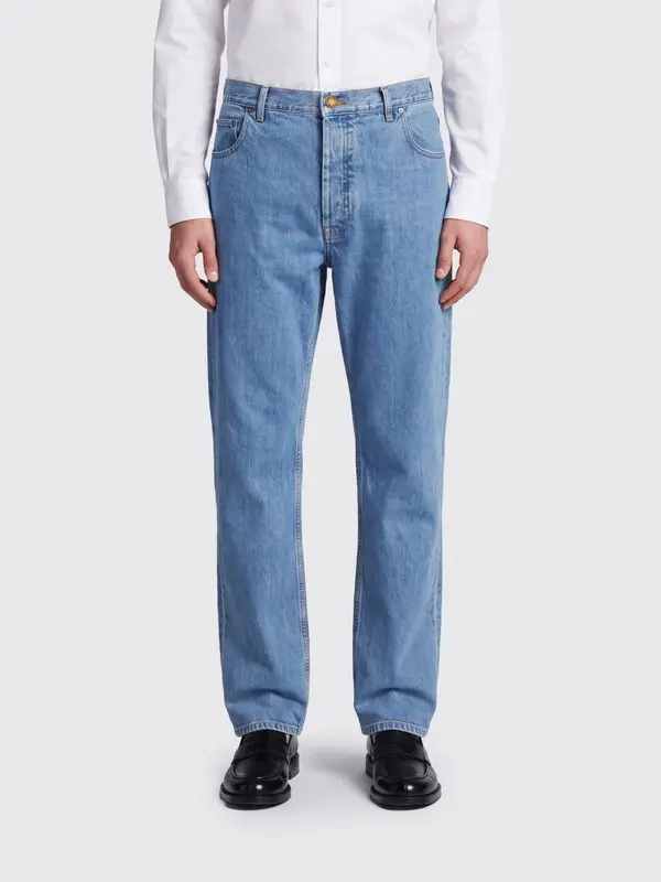 Thom Browne Straight Fit Cotton Denim Jeans