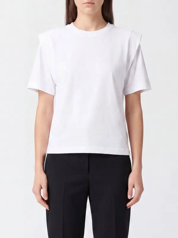 Isabel Marant Étoile Cotton Crewneck T-shirt With Padded Shoulders - White