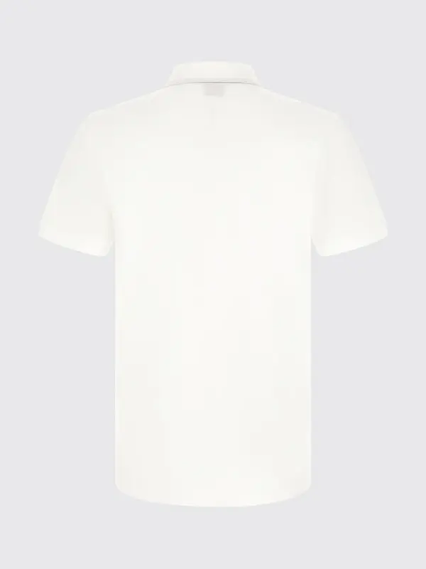 BOSS Short-sleeved Cotton Polo Shirt With Contrasting Logo - White