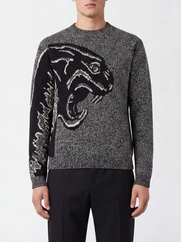 Valentino Garavani Animal Print Wool And Cotton Jumper - White
