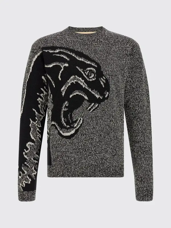 Valentino Garavani Animal Print Wool And Cotton Jumper - White