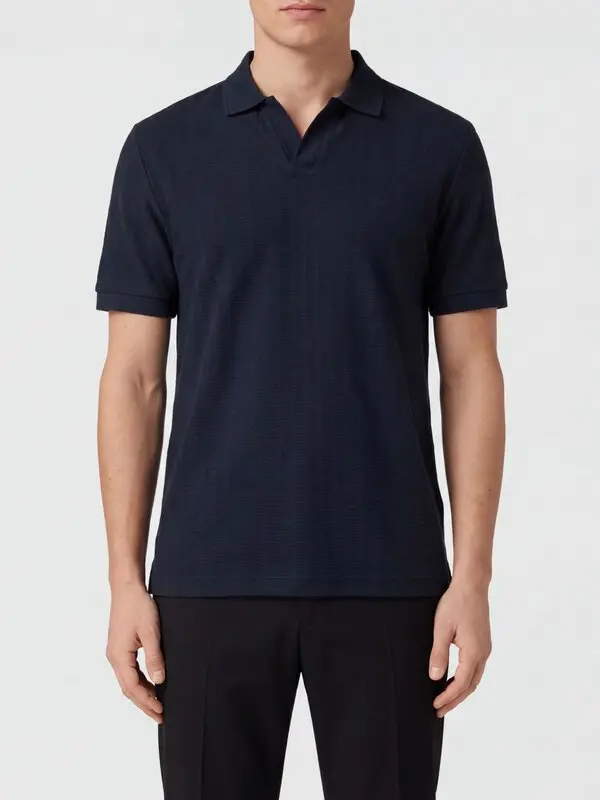 BOSS Short-sleeved Cotton Johnny Collar Polo Shirt