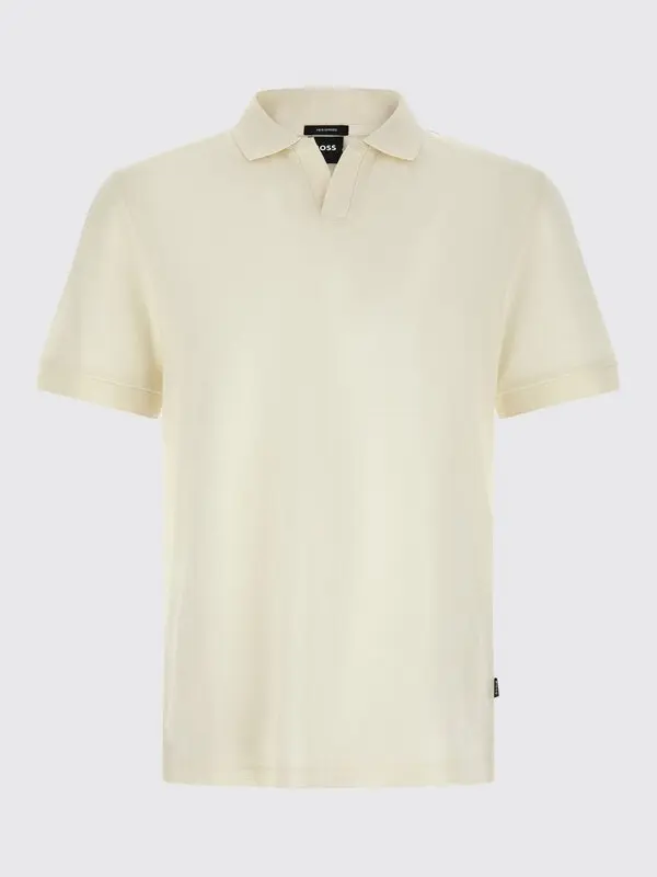 BOSS Short-sleeved Cotton Johnny Collar Polo Shirt