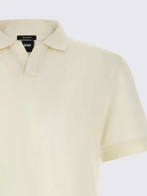 BOSS Short-sleeved Cotton Johnny Collar Polo Shirt