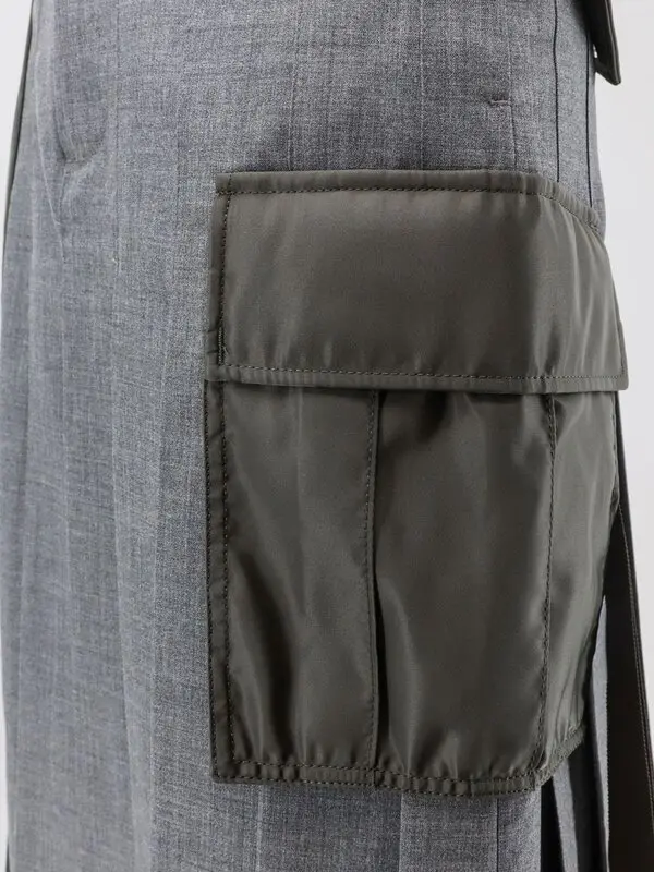 Sacai Asymmetrical Midi Skirt - Grey