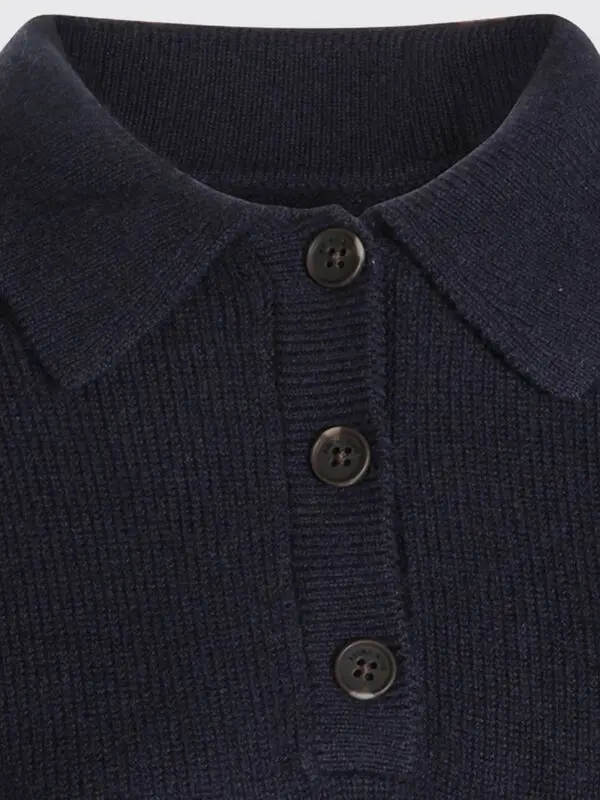 ANINE BING Long-sleeved 100% Cashmere Knit Polo Shirt