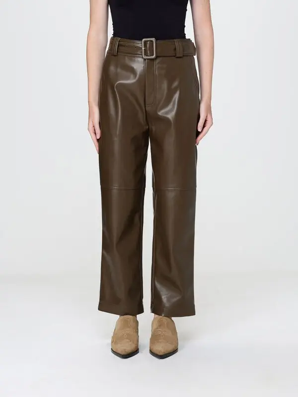 TWINSET High-waisted Faux Leather Cropped Trousers