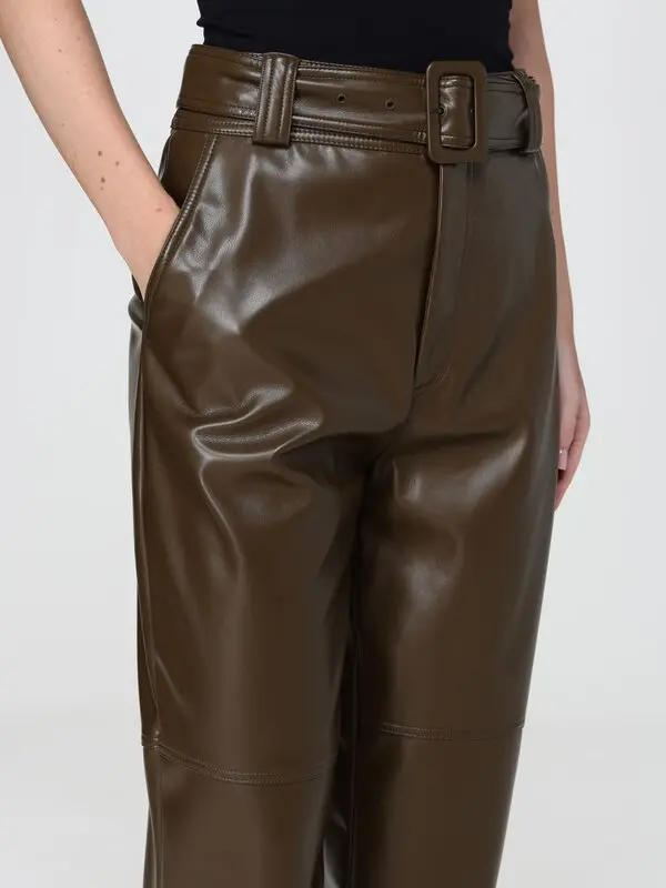 TWINSET High-waisted Faux Leather Cropped Trousers