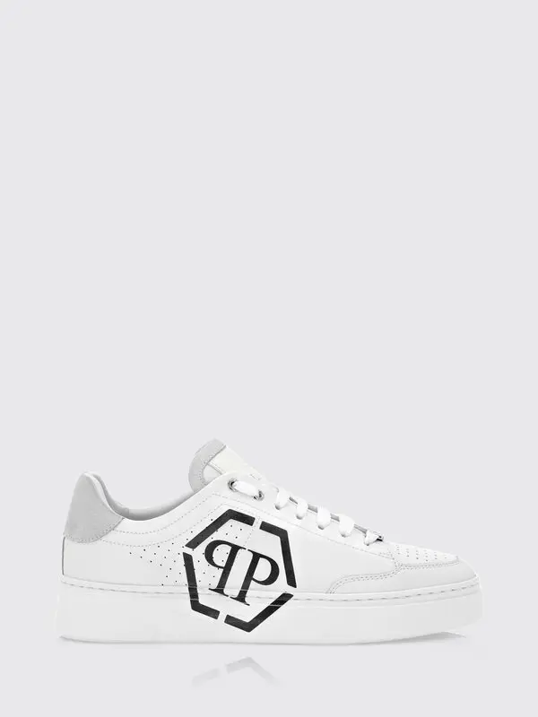 Philipp Plein Monogram Calf Leather Low-top Sneakers With Hexagon Logo