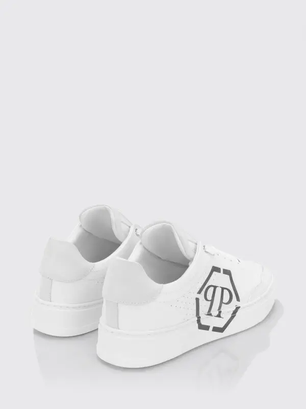 Philipp Plein Monogram Calf Leather Low-top Sneakers With Hexagon Logo