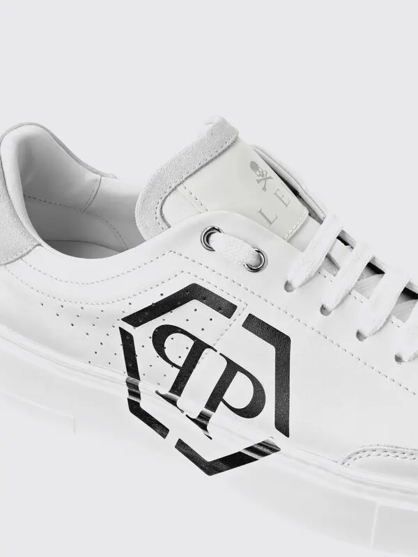 Philipp Plein Monogram Calf Leather Low-top Sneakers With Hexagon Logo