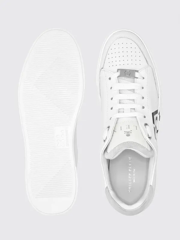 Philipp Plein Monogram Calf Leather Low-top Sneakers With Hexagon Logo