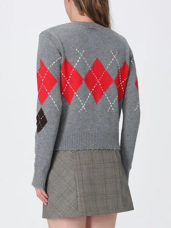Pinko Argyle Wool And Cashmere Cardigan