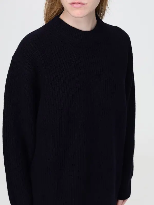Pinko Relaxed Fit Wool Crewneck Jumper With Dropped Shoulders - Blue