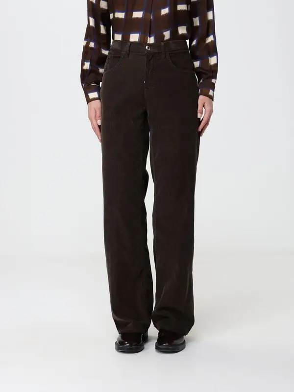 DONDUP High-waisted Slim Fit Corduroy Trousers - Brown