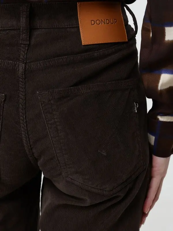 DONDUP High-waisted Slim Fit Corduroy Trousers - Brown