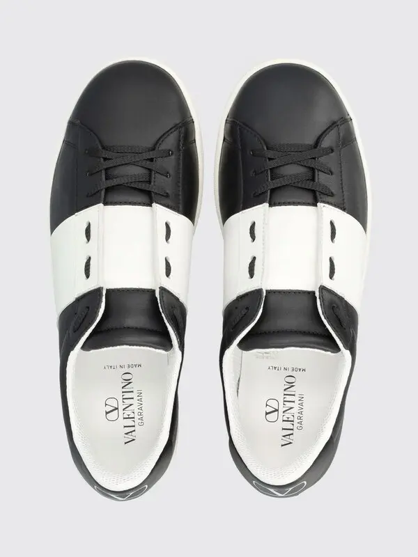 Valentino Garavani Open Royco Smooth Calfskin Sneakers With Vlogo Signature - Black