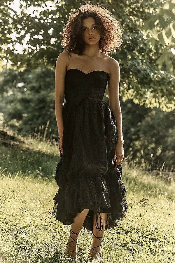 V. CHAPMAN X Kristopher Brock Granada Ruffle Dress - Black