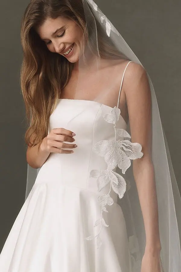 PRONOVIAS Romantic Floral Cathedral Veil