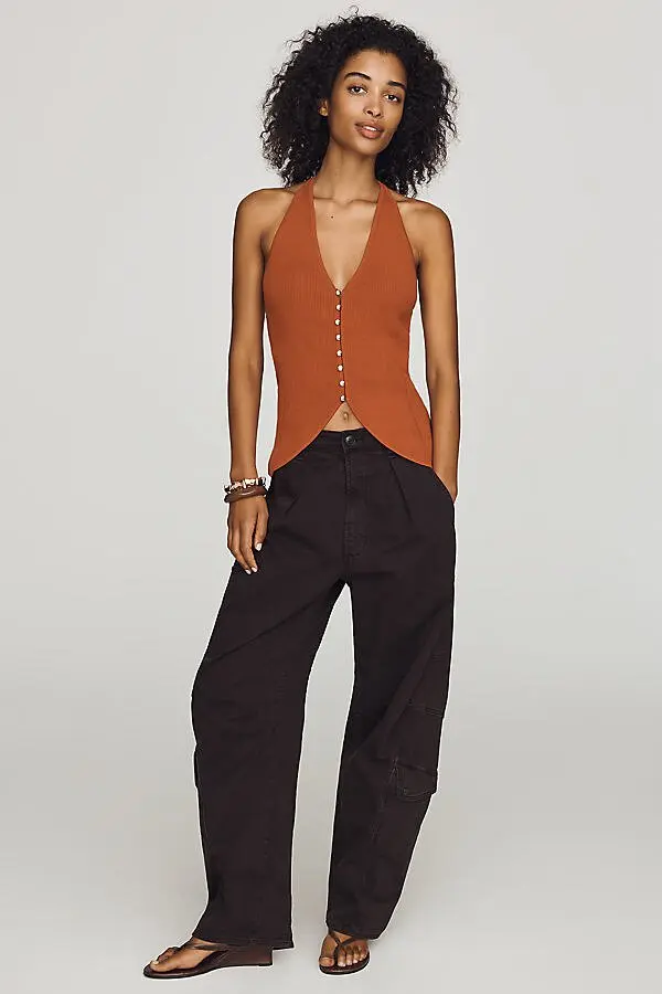 Anthropologie Split-front Halter Sweater